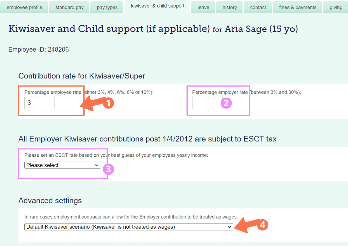 How do I Set Up KiwiSaver for Employees under 18 or over 65?